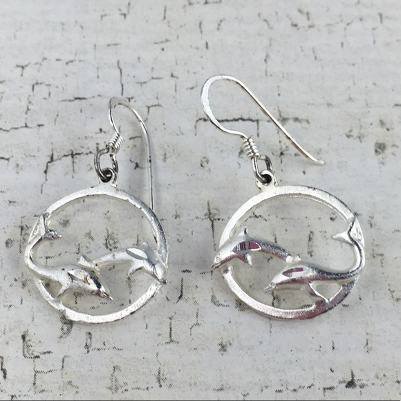 Jewelry | Sterling Silver Swimming Dolphins Earrings | Poshmark